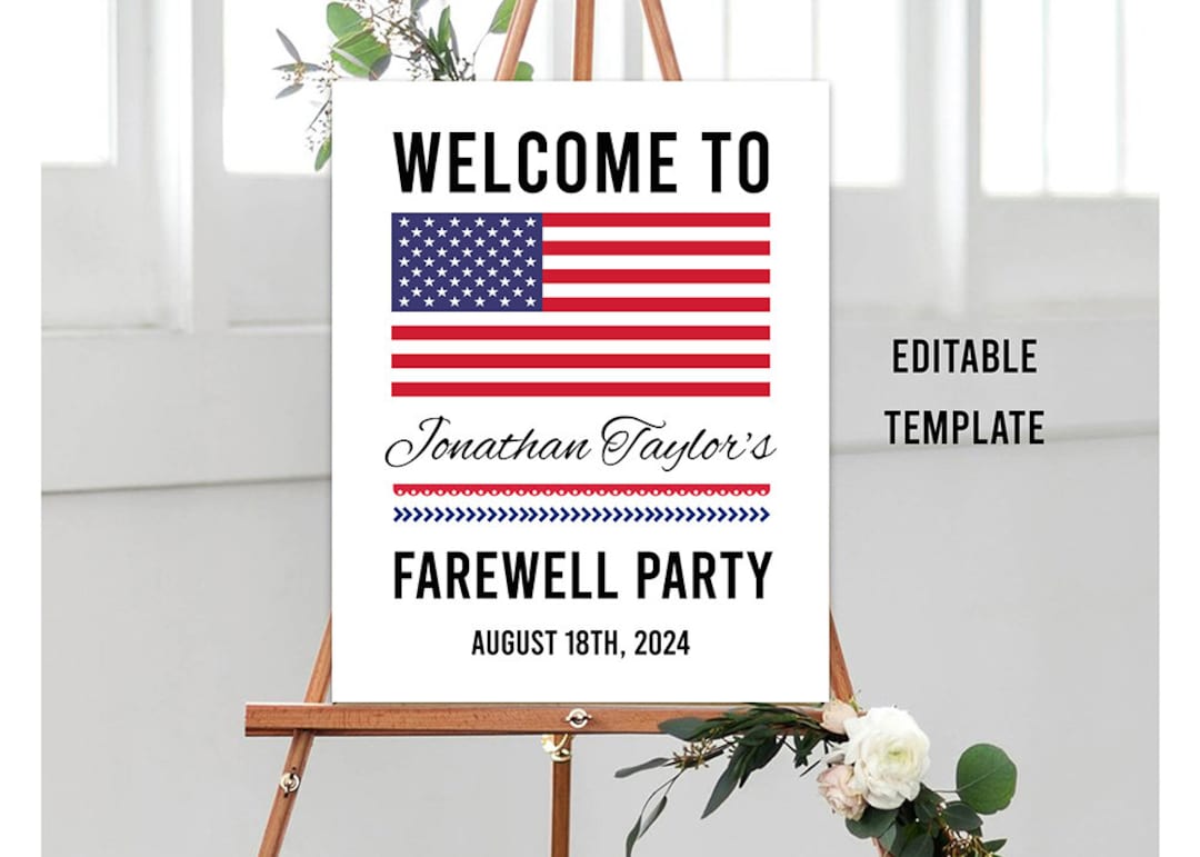 Editable Military Party Welcome Sign, Printable Military Going Away ...