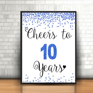 10th Birthday Signs Bundle, 8x10, Cheers to 10 Years, Hello 10, Happy ...