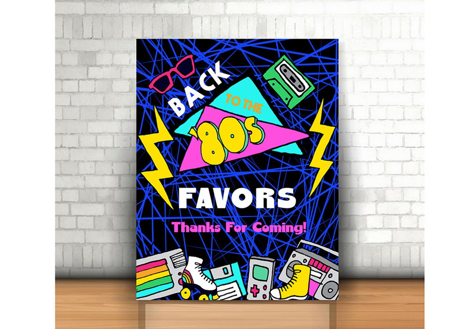 Retro Party Signs Bundle Back to the 80s 80s Themed Party - Etsy