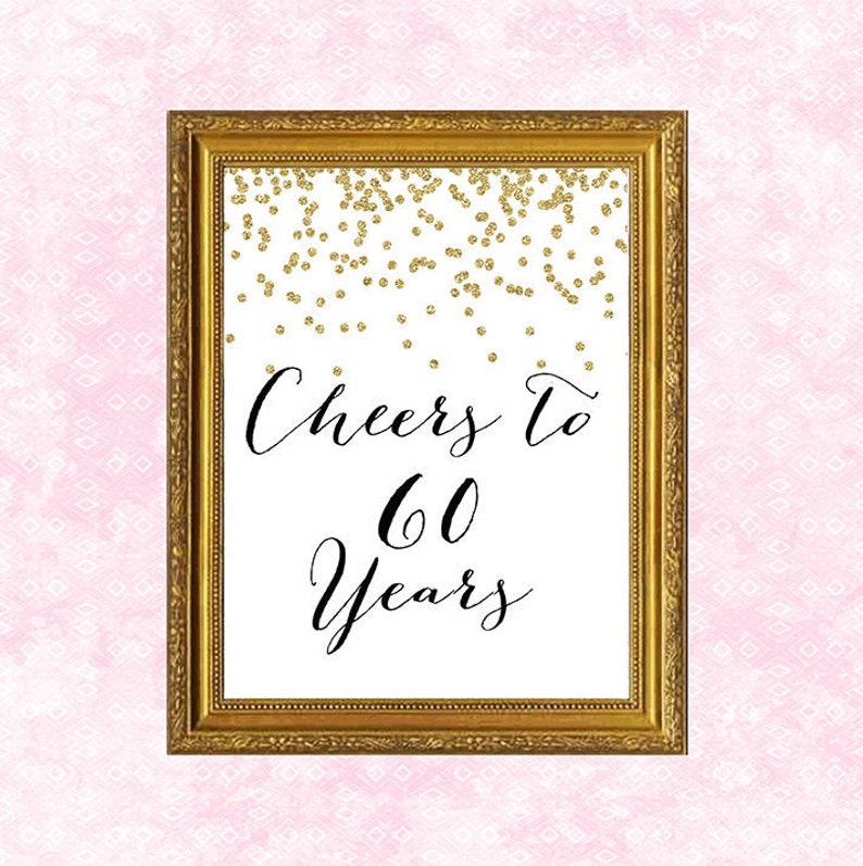 Cheers to 60 Years 60th Birthday Sign 60th Anniversary Sign - Etsy