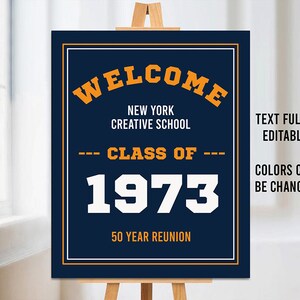 Editable Class Reunion Sign, Printable, Class Reunion Poster, Any Year ...