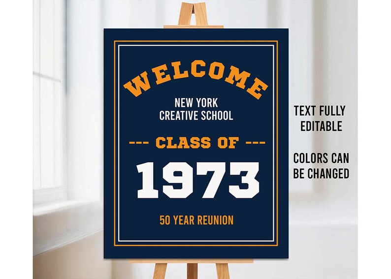 Editable Class Reunion Sign, Printable, Class Reunion Poster, Any Year ...