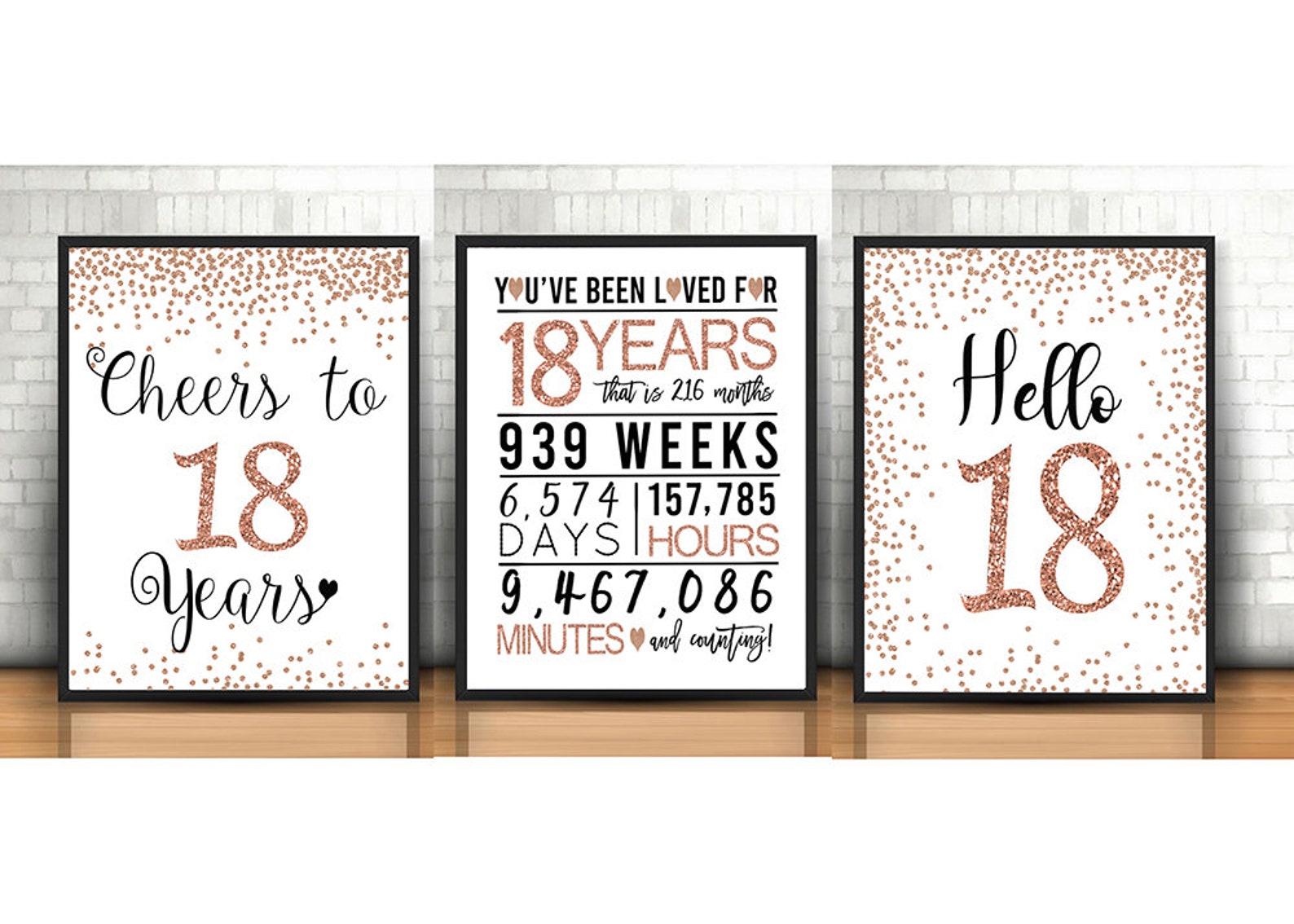 18th Birthday Signs Bundle, Cheers to 18 Years, Hello 18, Happy 18th ...