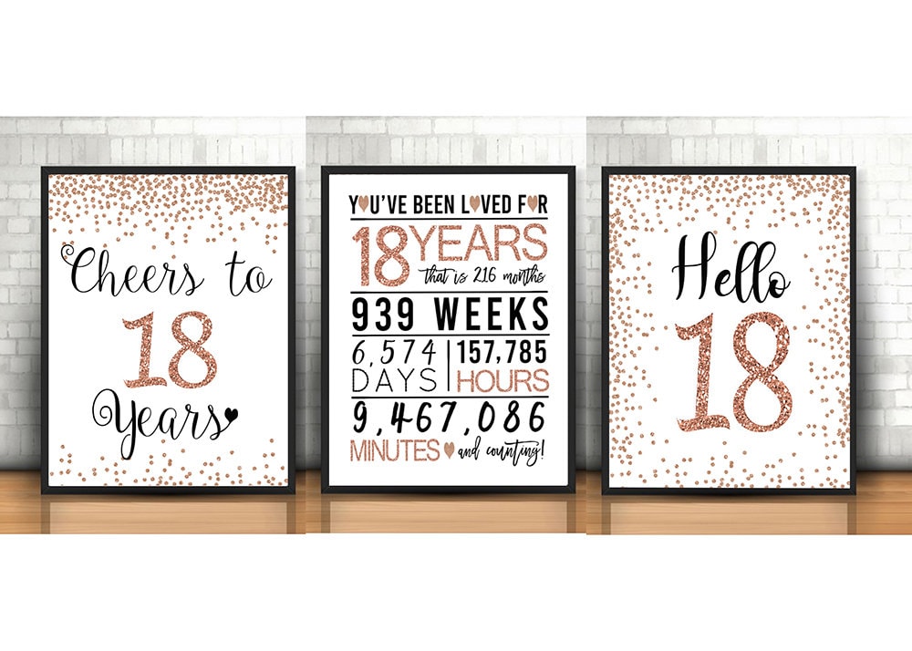18th Birthday Signs Bundle Cheers to 18 Years Hello 18 - Etsy UK