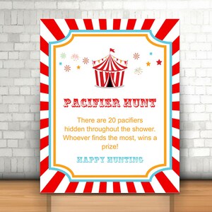 Editable Circus Pacifier Hunt Game, Printable Baby Games, Carnival ...