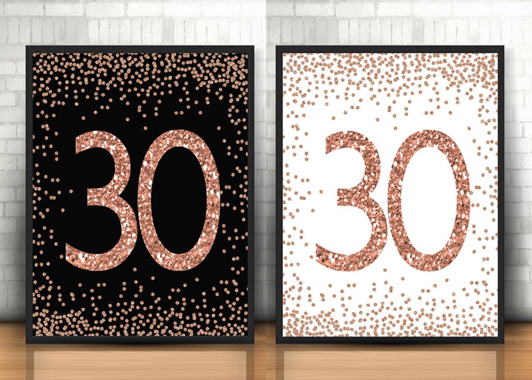 30th Birthday Decoration, Rose Gold 30 Sign, Cheers to 30 Years, 30th ...