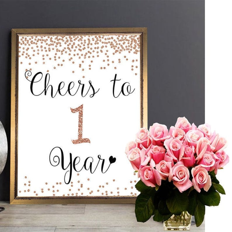 Cheers to 1 Year 1st Birthday Sign 1st Anniversary Sign - Etsy