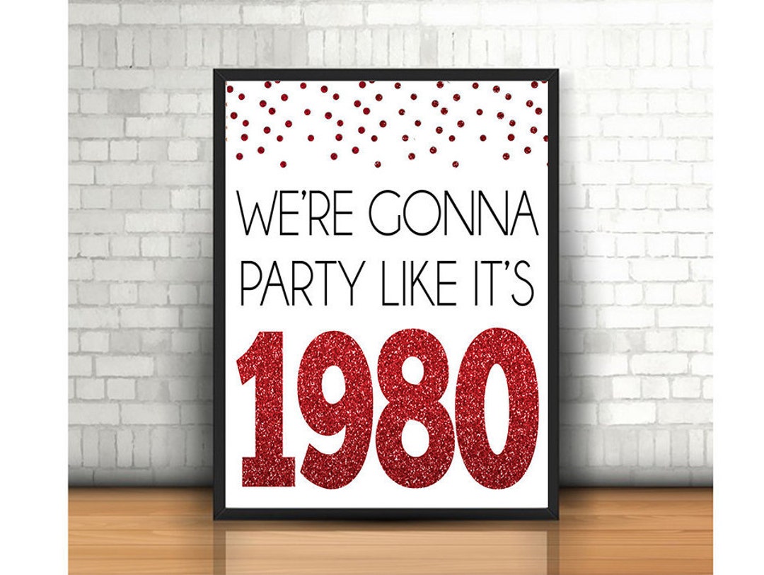 40th Anniversary Sign, Ruby Red Anniversary, 40th Birthday Sign, Cheers ...