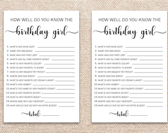 Floral Girl Birthday Party Games, Who Knows the Birthday Girl Best, How ...
