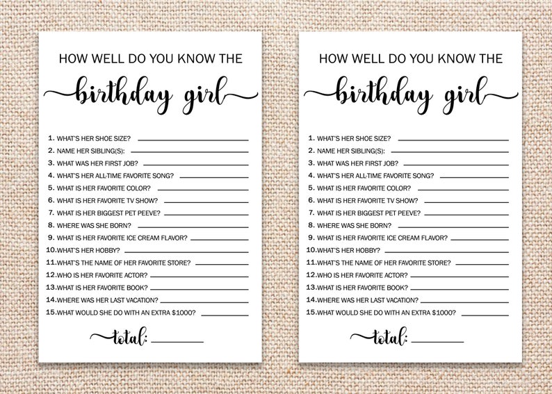 How Well Do You Know the Birthday Girl, Who Knows the Birthday Girl ...