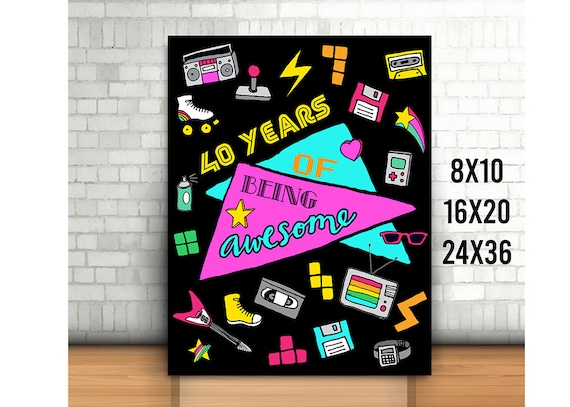 Printable 40th Birthday Sign Printable 40 Years of Being - Etsy Australia