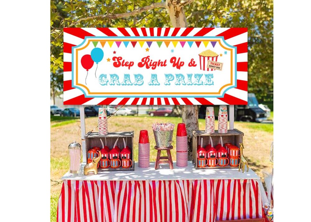 Carnival Grab a Prize Sign, Printable, Circus Birthday Step Right up ...