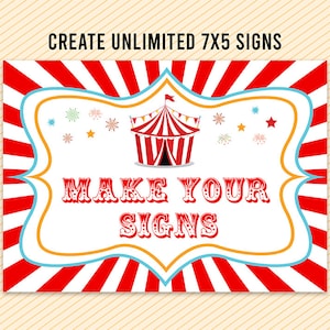 Editable Carnival Party Sign, Printable, Circus Tent Sign, Circus ...