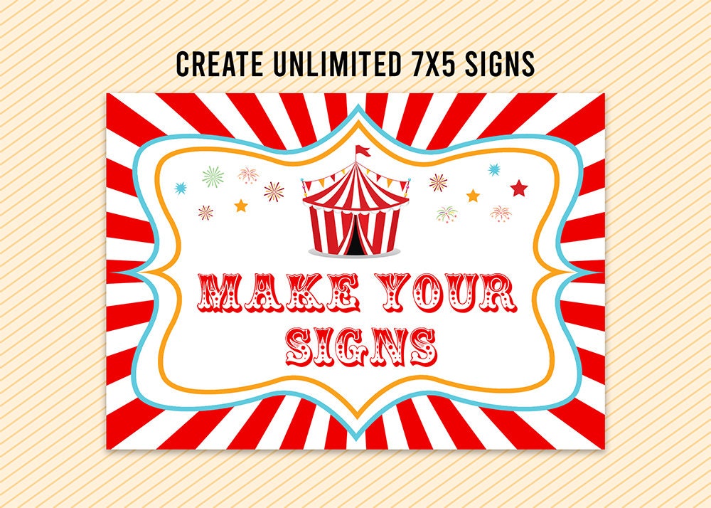 Editable Carnival Party Sign Printable Circus Tent Sign - Etsy UK