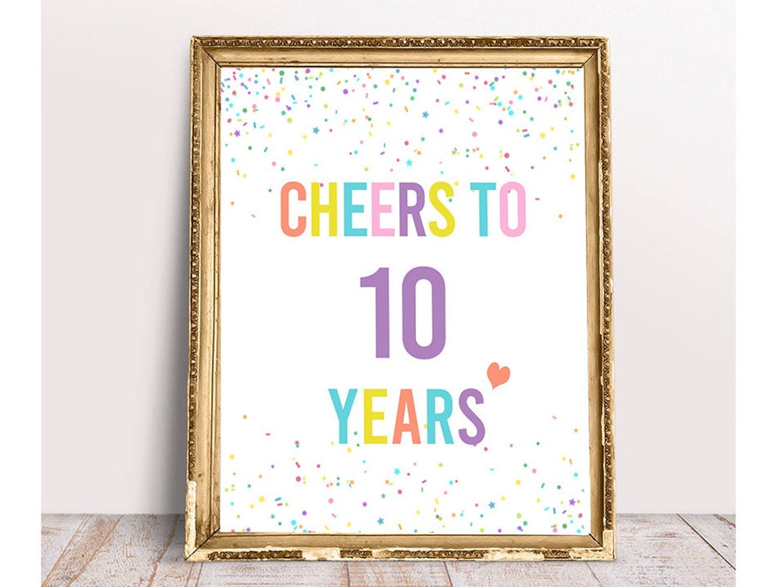 Pastel 10th Birthday Sign, Cheers to 10 Years, Printable 10th, 10th ...