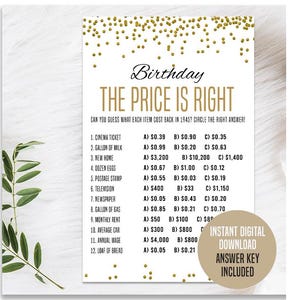 Gold 80th Birthday Game, Printable, 80th Birthday Party Activity, 80th ...