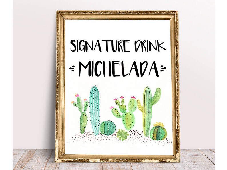 Signature Drink Michelada Michelada Bar Sign Fiesta Bridal - Etsy