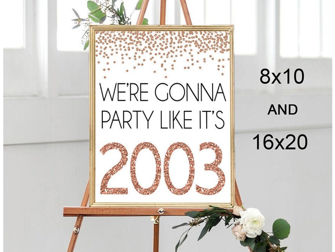 2003 Birthday, 8x10, 16x20, Cheers to 2003 Years, Happy 20th Birthday ...