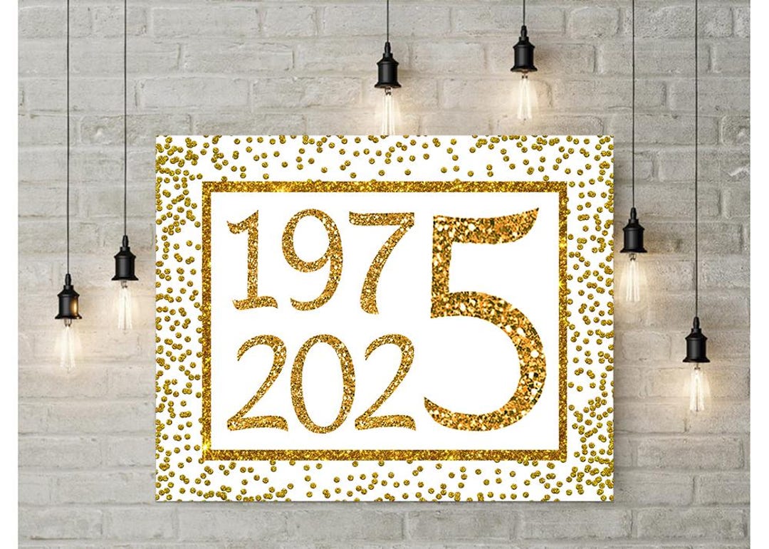 Gold 50th Birthday, Cheers to 50 Years, 50th Birthday Sign, 50th ...