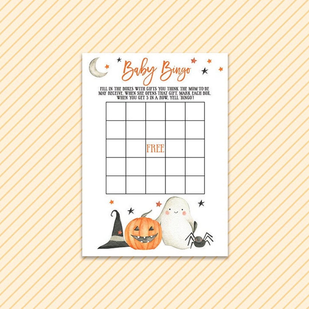 Baby Shower Games, Halloween Baby Bingo, Fall Baby Bingo, Halloween ...