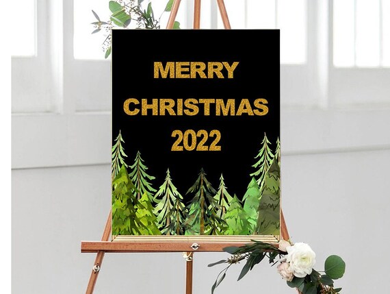 Gold Merry Christmas Sign Printable 8x10 16x20 Gold - Etsy UK