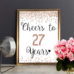 27th Birthday Signs Bundle, Cheers to 27 Years, Hello 27, Happy 27th ...