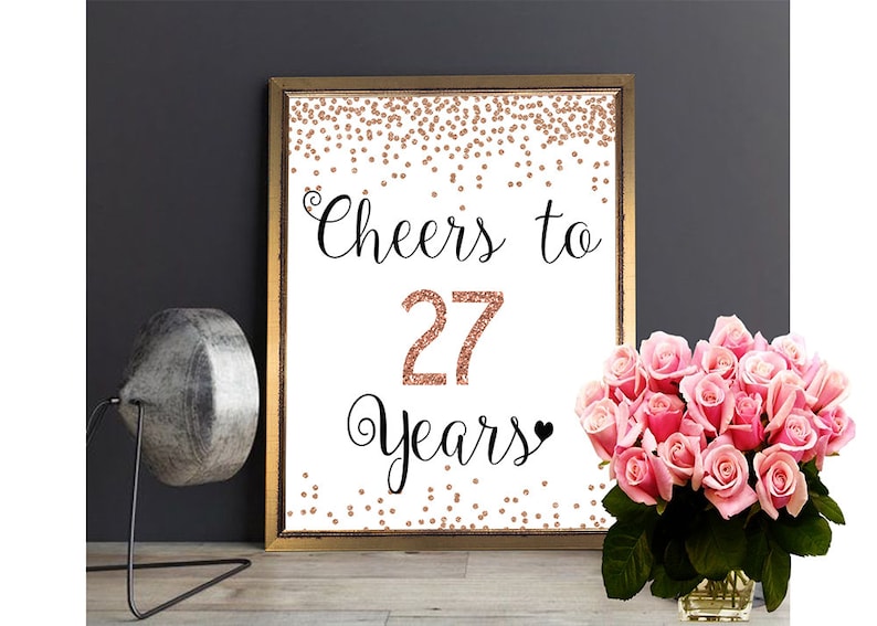 27th Birthday Signs Bundle, Cheers to 27 Years, Hello 27, Happy 27th ...
