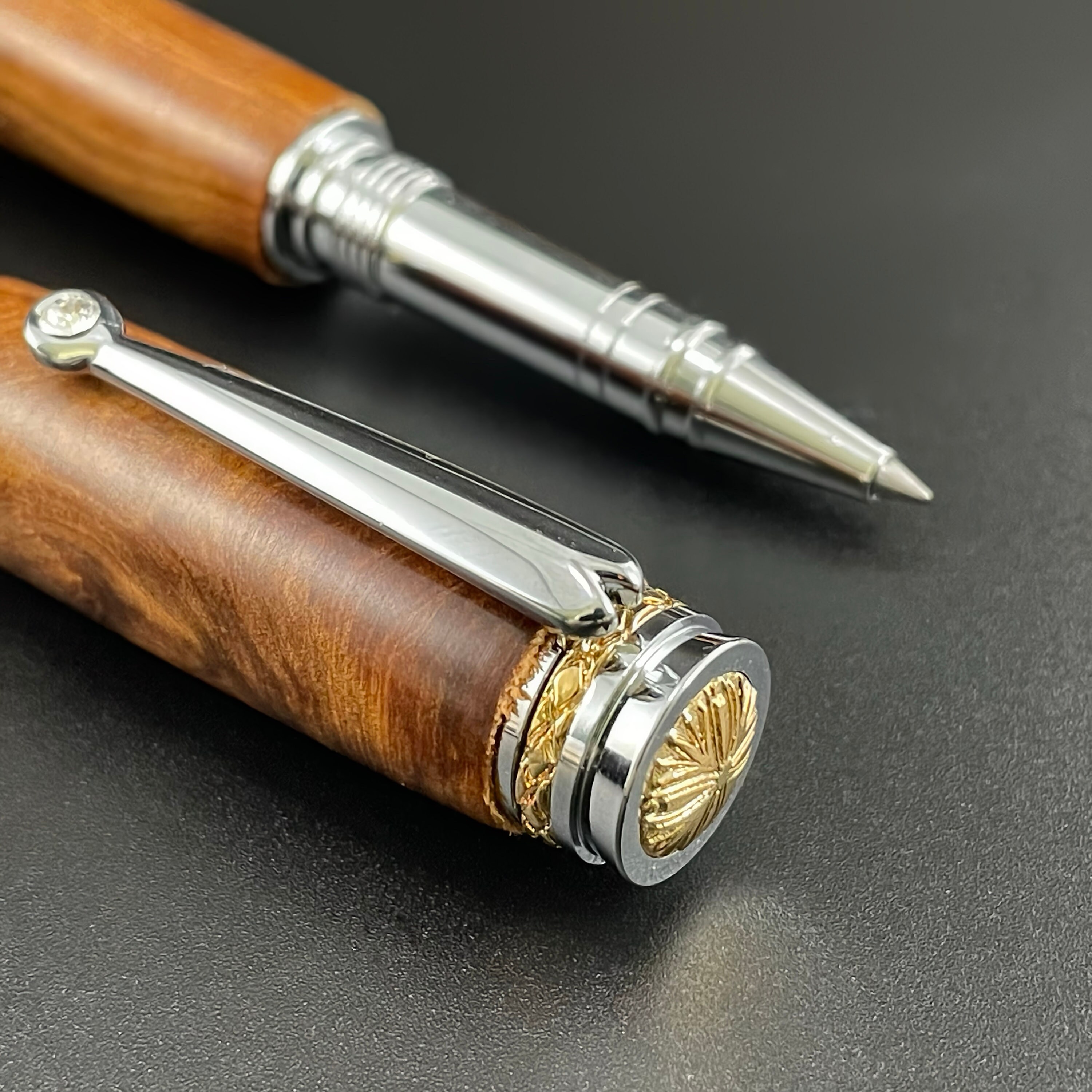 Luxury Thuya Wood Rollerball Pen From Morocco With 24k Gold Plated and ...