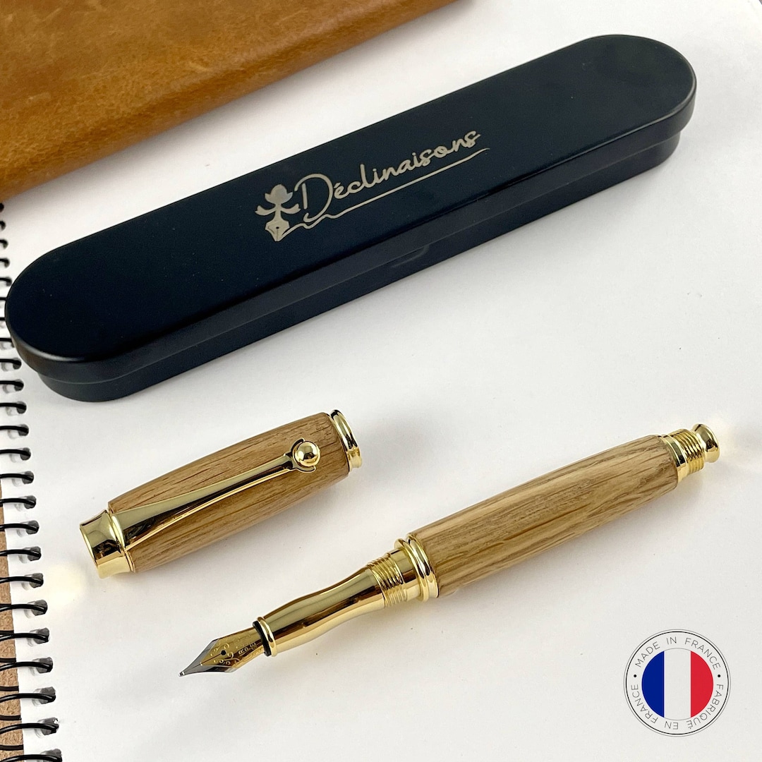 Premium French Oak Fountain Pen, Handmade in France, Personalized Pen ...