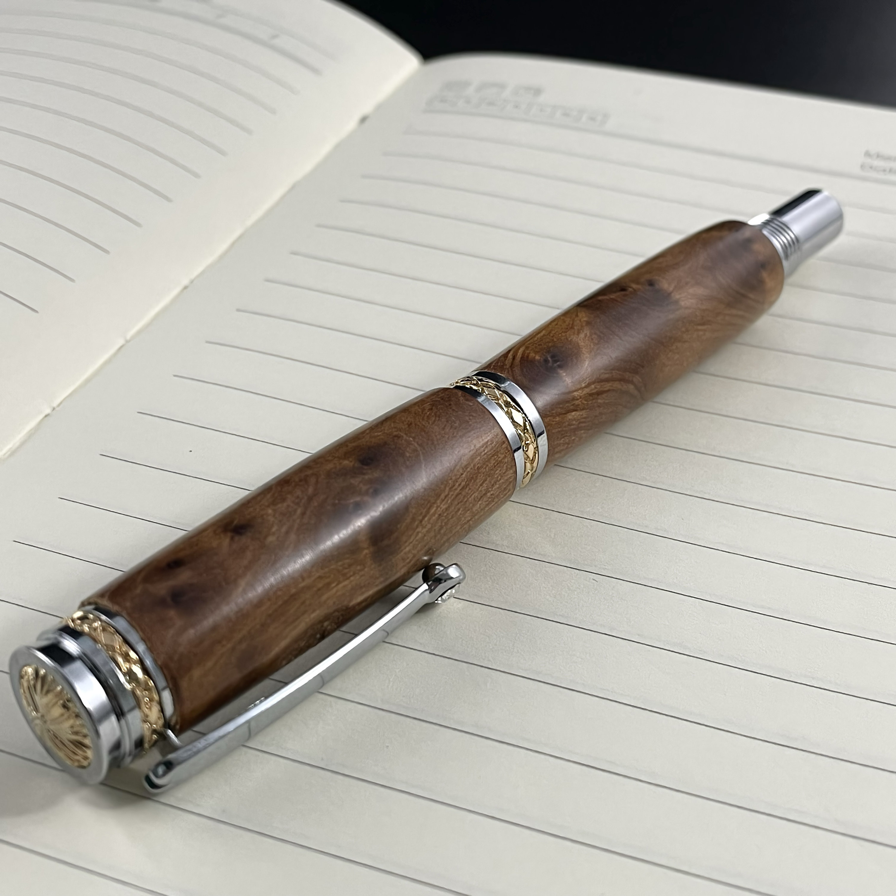 Luxury Thuya Wood Fountain Pen From Morocco With 24k Gold Plated and ...