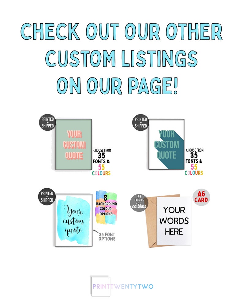 Custom Quote Print Personalised Text Valentines Day Gift | Etsy UK