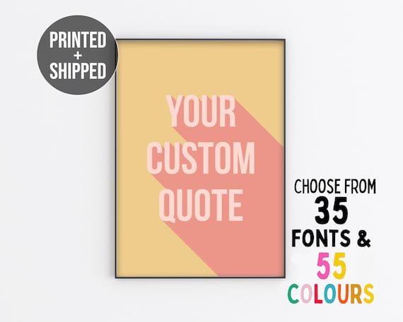 Custom Quote Print Personalised Typography Wall Art - Etsy UK