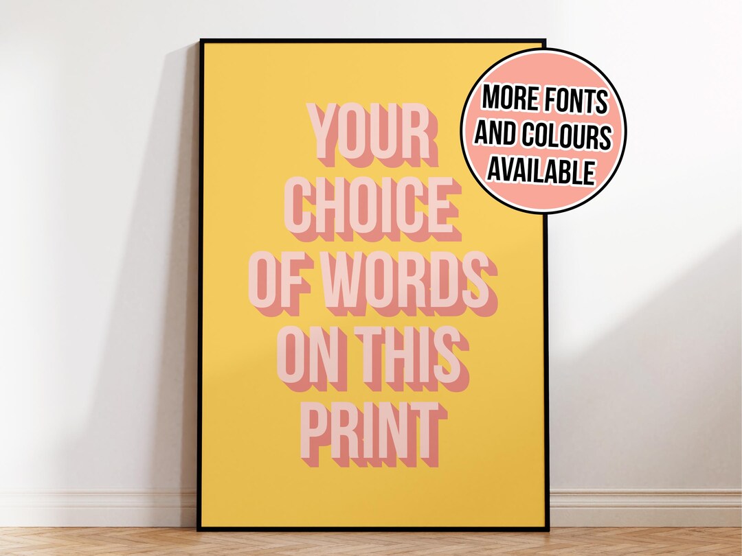 Custom Quote Print, Personalised Text Sign, Custom Typography Poster ...