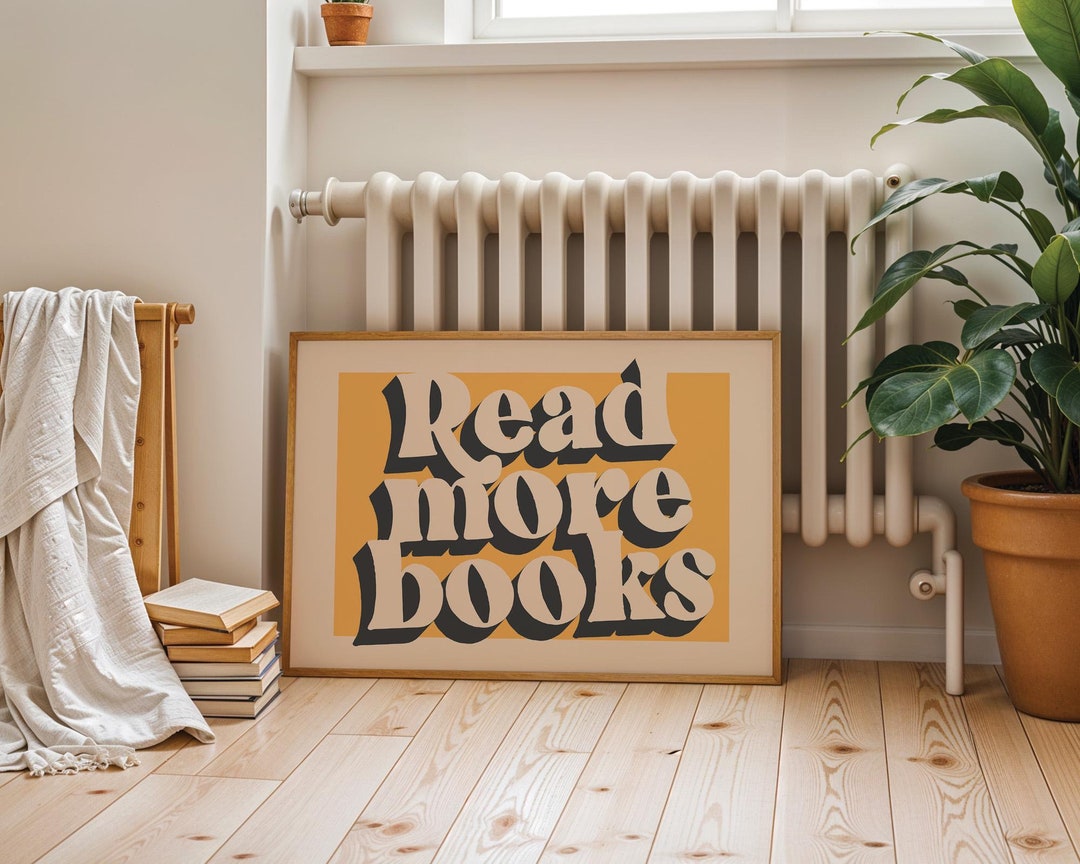 Read More Books Print, Reader Wall Art Home Decor, Book Print, Bookish ...