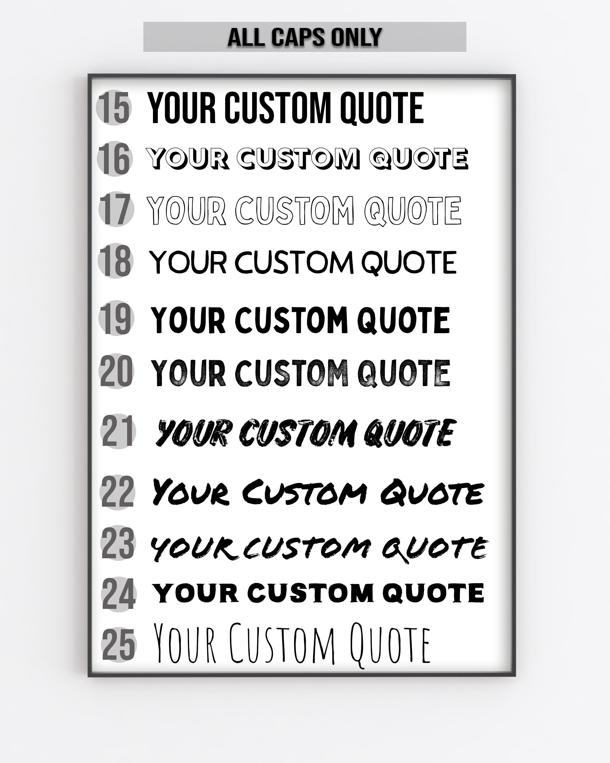 Custom Quote Print Personalised Text Valentines Day Gift | Etsy UK