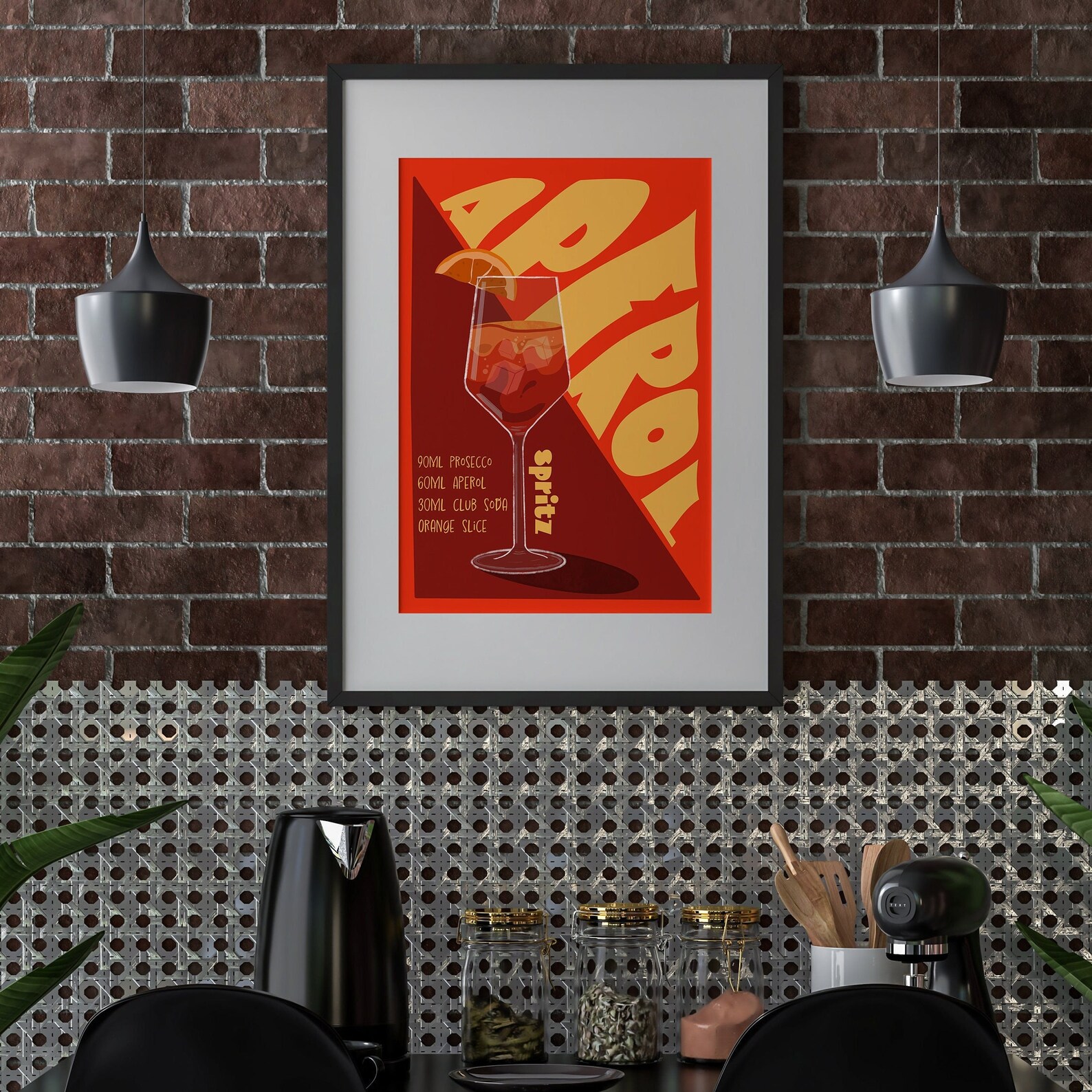 Aperol Spritz Cocktail Print Home Bar Kitchen Retro Alcohol - Etsy