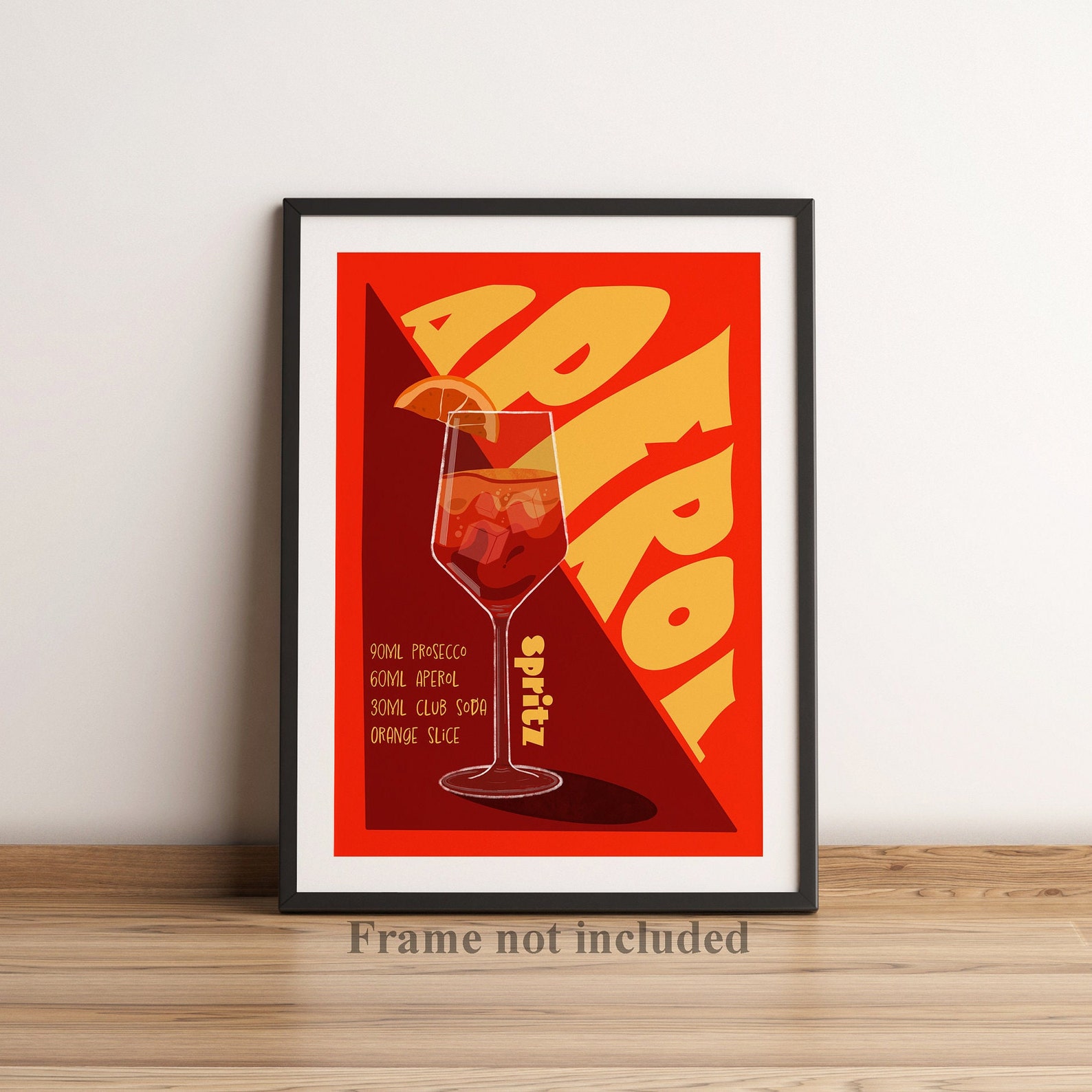 Aperol Spritz Cocktail Print Home Bar Kitchen Retro Alcohol - Etsy