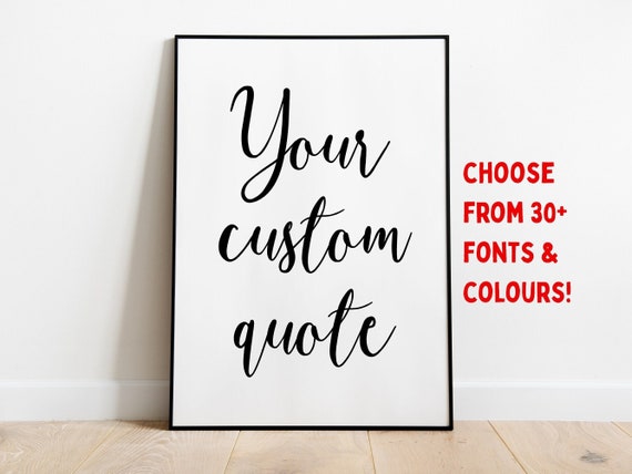 Custom Quote Print Personalised Text Print Custom Christmas - Etsy