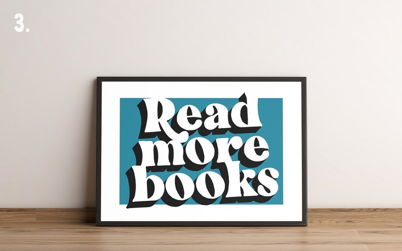 Read More Books Print, Reader Wall Art Home Decor, Book Print, Bookish ...