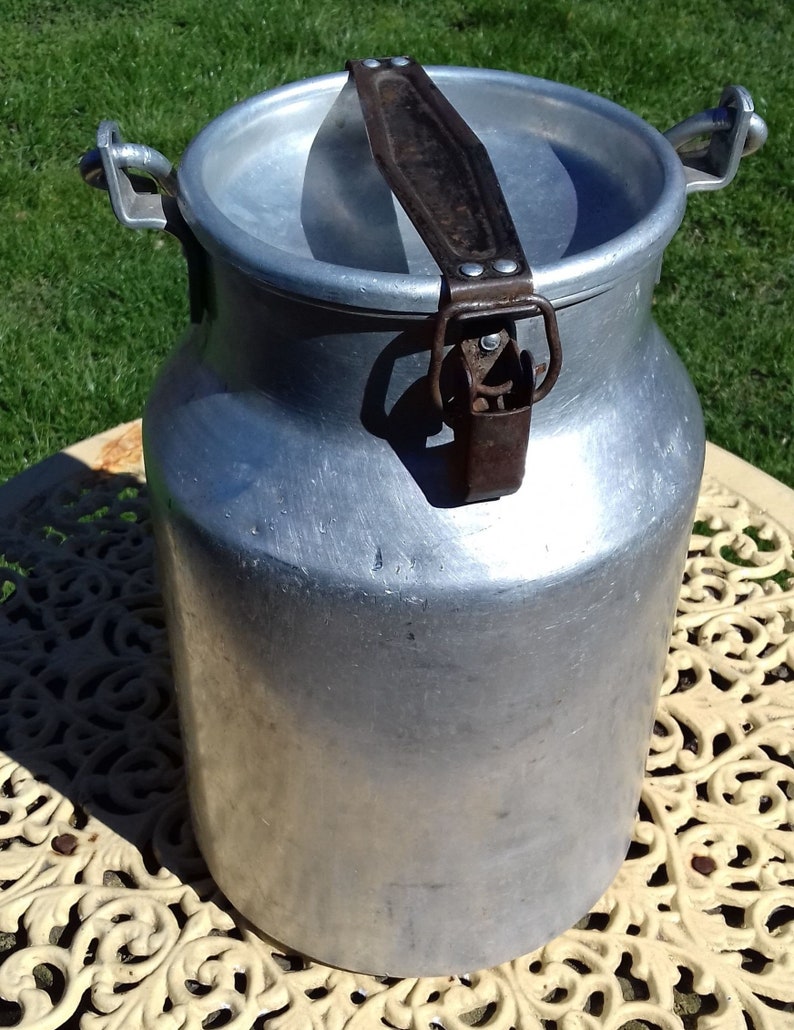 Aluminum Milk Can, Old Aluminum Milk Can, Vintage Milk Can, Antique ...