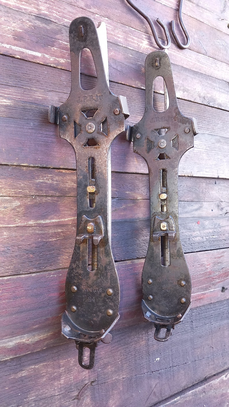 Metal Ice Skates, Pair of Vintage Adjustable Ice Skates Made by MERKUR ...