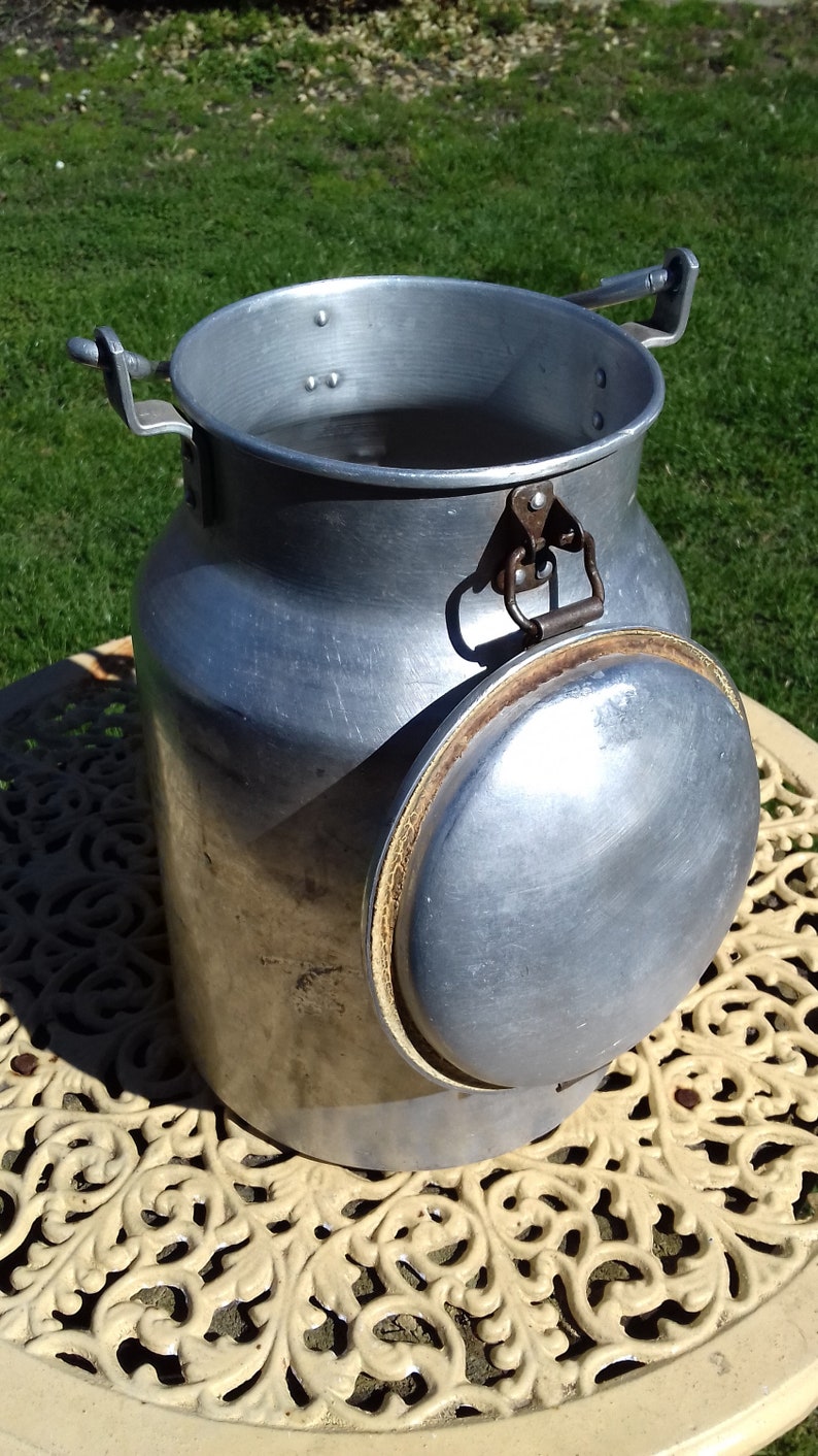 Aluminum Milk Can, Old Aluminum Milk Can, Vintage Milk Can, Antique ...