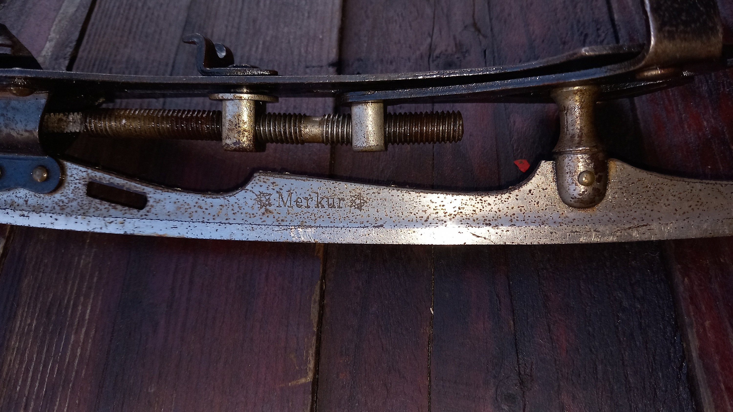 Metal Ice Skates, Pair of Vintage Adjustable Ice Skates Made by MERKUR ...