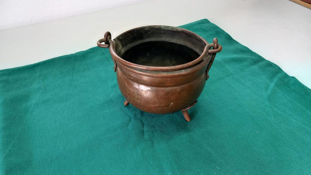 Vintage Hammered Copper Pot, Footed Copper Planter, Witch Spell ...