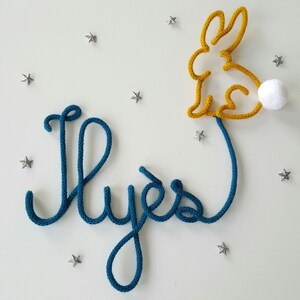 Prénom tricotin décor lapin - Etsy France