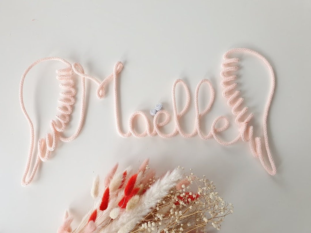 First Name Tricotin Angel Wings Decoration - Etsy New Zealand