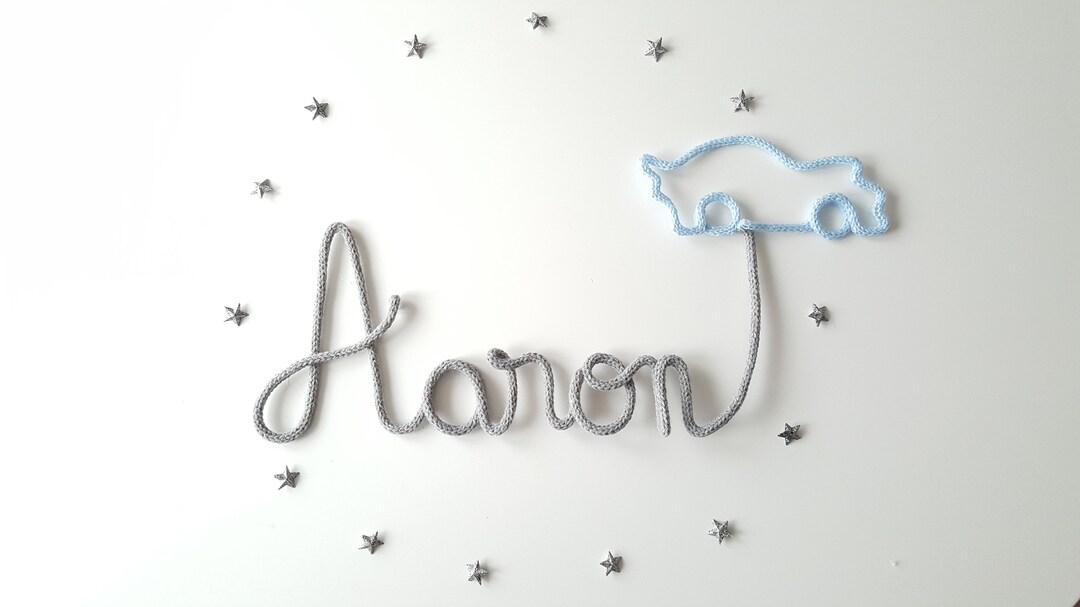 First Name Tricotin Car Decor - Etsy