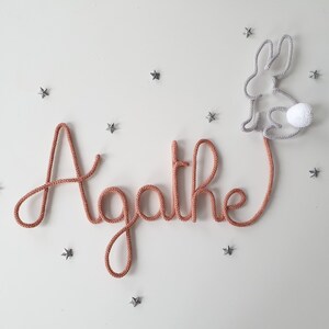Prénom tricotin décor lapin - Etsy France
