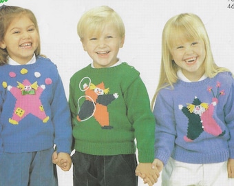 Out-of-print Robin Knitting Pattern 15269, Kid's Rosie and Jim Picture ...