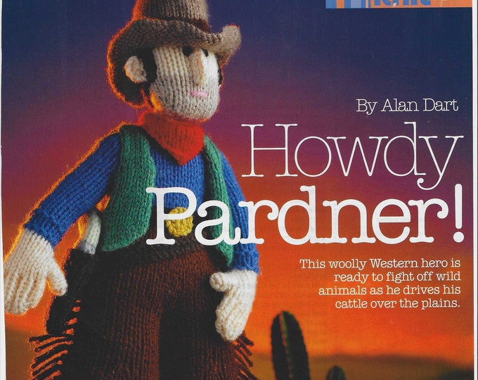 Alan Dart Knitting Pattern Howdy Pardner Cowboy Toy Doll in Double ...